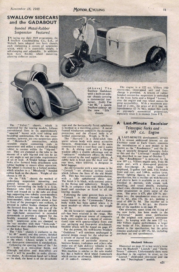 1950 Swallow Gadabout Scooter – The Online Bicycle Museum