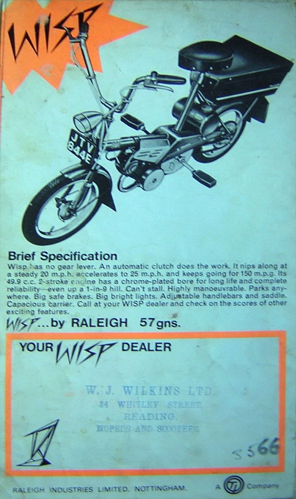 1967 Raleigh Wisp Moped – The Online Bicycle Museum