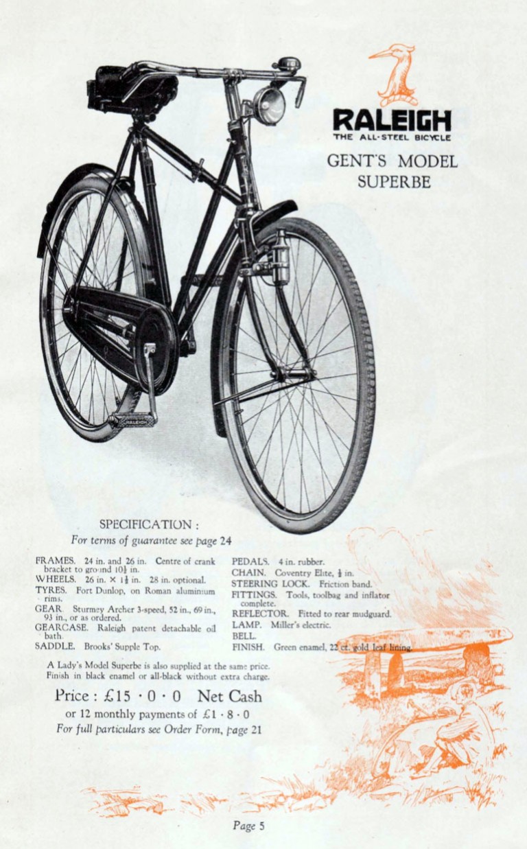 1934 Raleigh Superbe X Frame – The Online Bicycle Museum