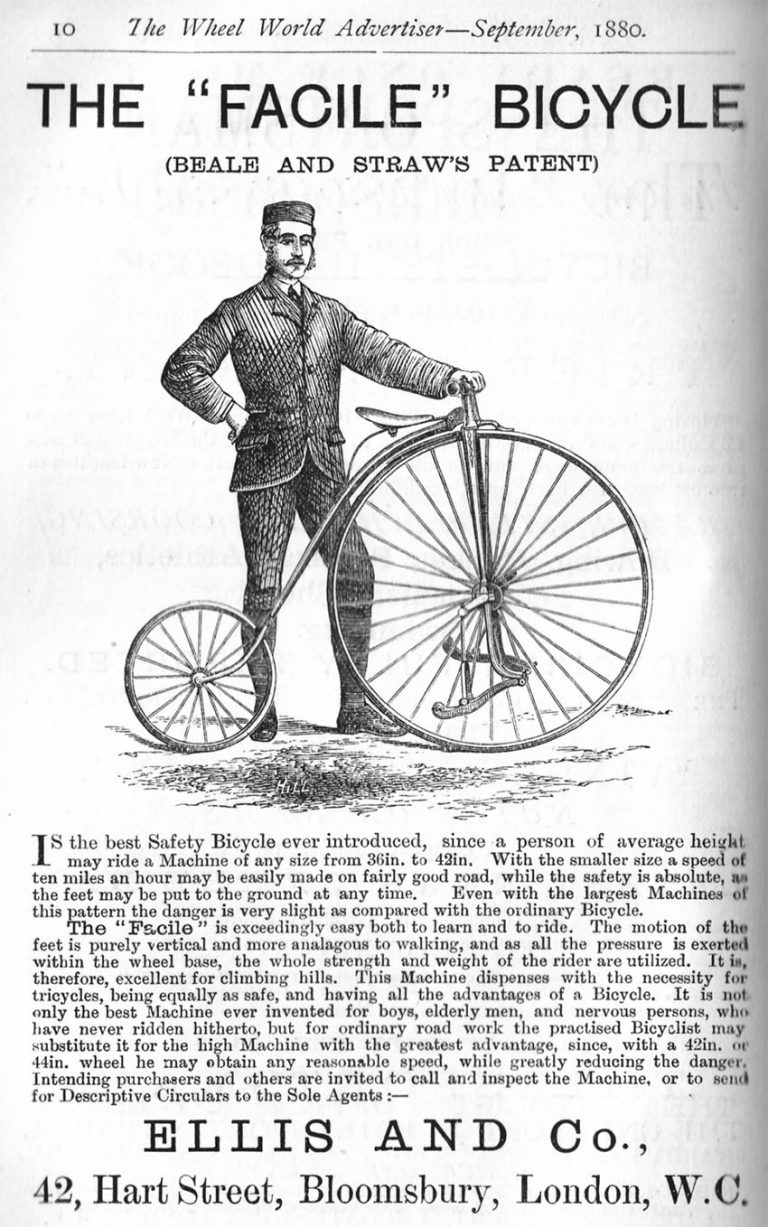 1884 Ellis & Co FACILE Lever-operated 'Safety Bicycle' – The Online ...