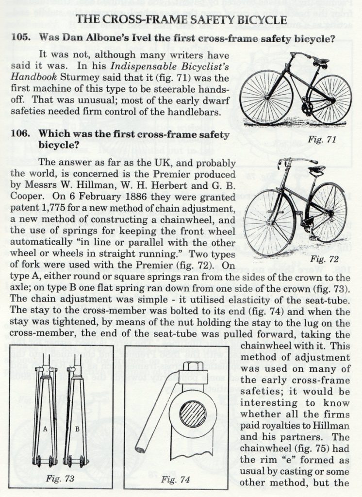 DESIGNS: CROSS FRAME SAFETY BICYCLES, 1886 onwards – The Online Bicycle ...