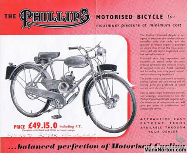 1955 PHILLIPS MOTORISED BICYCLE 1 – The Online Bicycle Museum