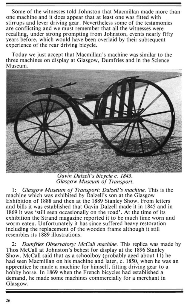 1845 Gavin Dalzell Bicycle (replica) – The Online Bicycle Museum