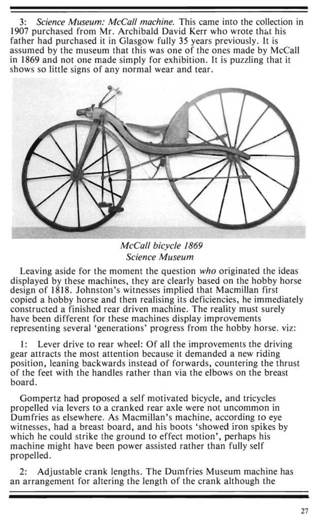 1845 Gavin Dalzell Bicycle (replica) – The Online Bicycle Museum