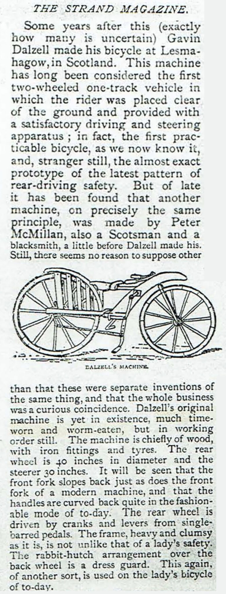 1845 Gavin Dalzell Bicycle (replica) – The Online Bicycle Museum