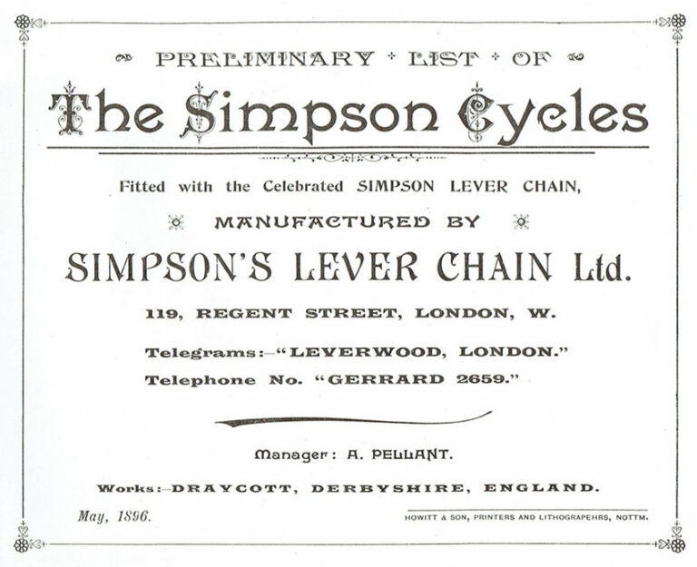 1896 Simpson Chain D-I-Y Kit – The Online Bicycle Museum