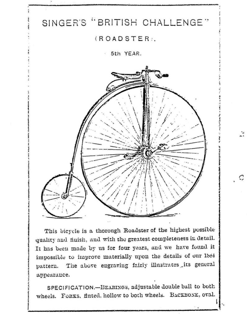 1884 Singer 'British Challenge' Ordinary (DHF with 53" wheel) – The ...
