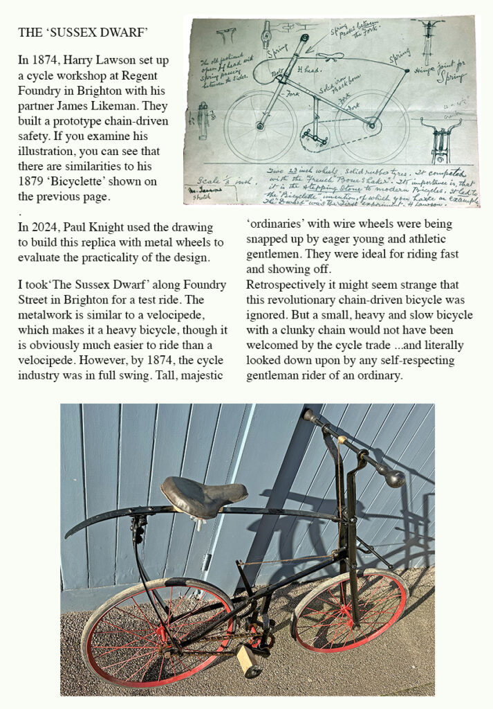 1874 HJ Lawson 'Sussex Dwarf' - the first 'Safety Bicycle' – The Online ...