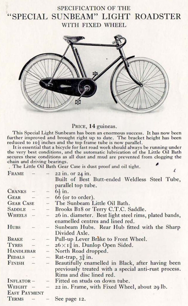 1929 Special Sunbeam Light Roadster – The Online Bicycle Museum