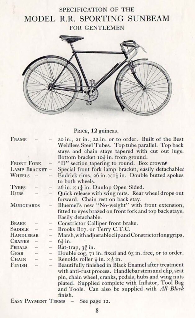 1929 Special Sunbeam Light Roadster – The Online Bicycle Museum