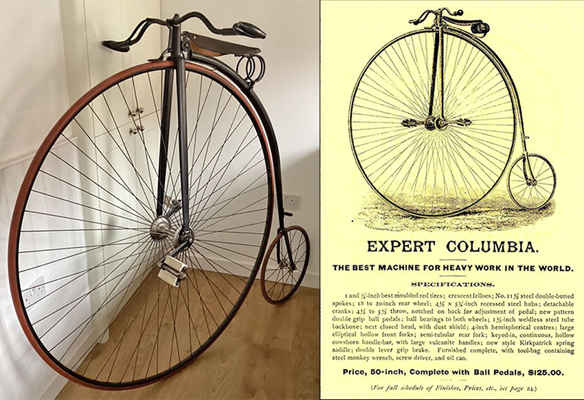 1887 Columbia 'Expert' Ordinary (52" Wheel) – The Online Bicycle Museum