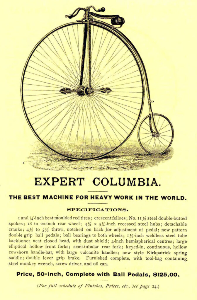 1887 Columbia 'Expert' Ordinary (52" Wheel) – The Online Bicycle Museum