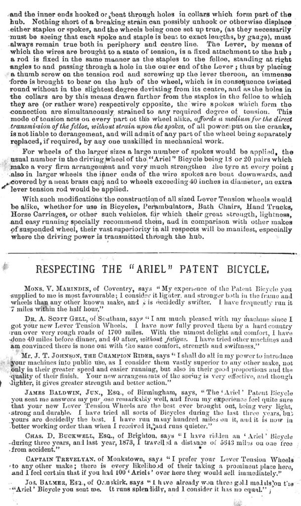 1876 Haynes & Jefferis Ariel No 2 (Starley & Hillman patent) – The ...